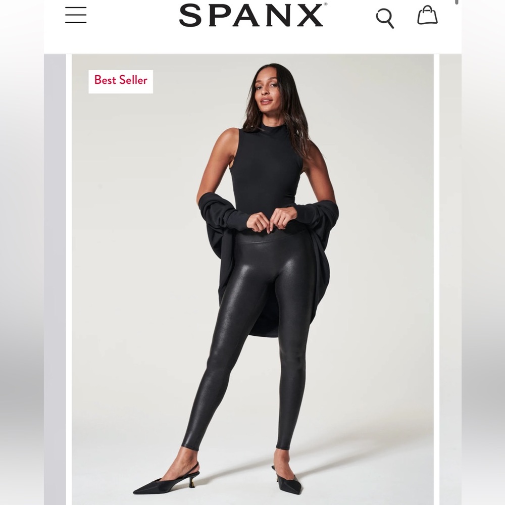 Spanx Liquid Faux Leather Legging Like New - Gem